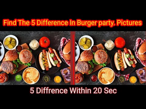 Can You Find The 5 Differences In This Burger Party?