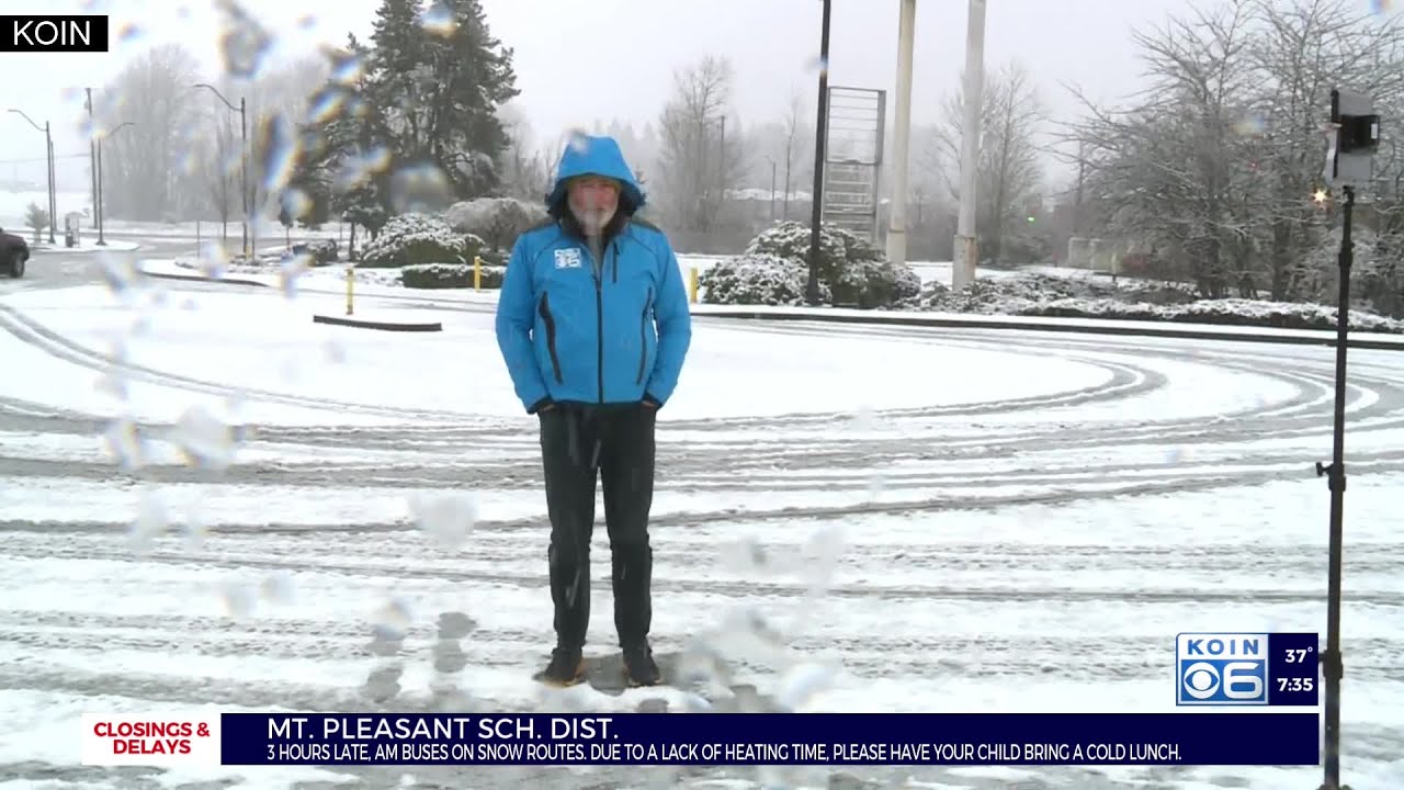 Winter weather arrives for some in Oregon, Washington