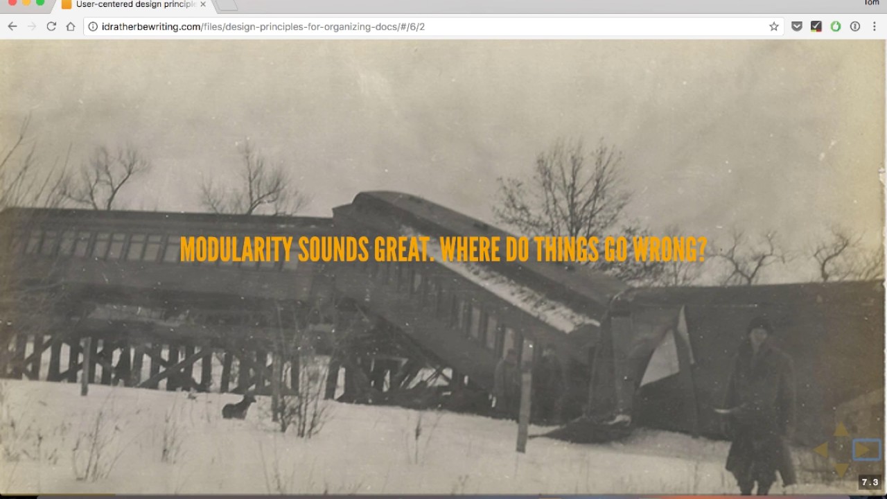 User-Centered Design Principles for Organizing Documentation