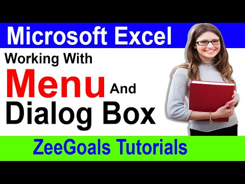 Working With Menu And Dialog Box In Microsoft Excel | Help With Menu and Dialog Box | By Zeegoals