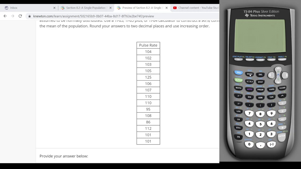 Calculate a Confidence Interval for the Mean, population standard deviation unknown - Calculator #2