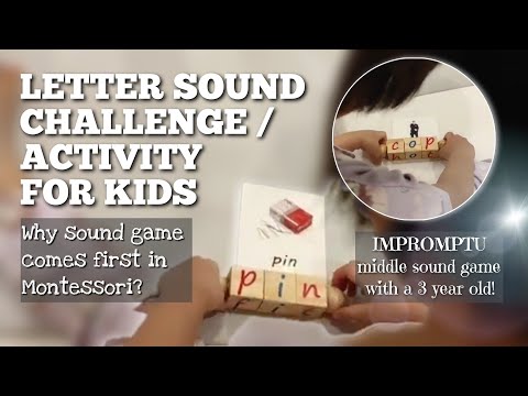 Letter Sound Challenge/Activity for Kids | Phonics: CVC Middle Sound Game in Montessori Learning