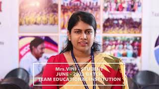 Montessori Teacher Training - Mrs.VINI - Student Review - Team Educational Institution (English)