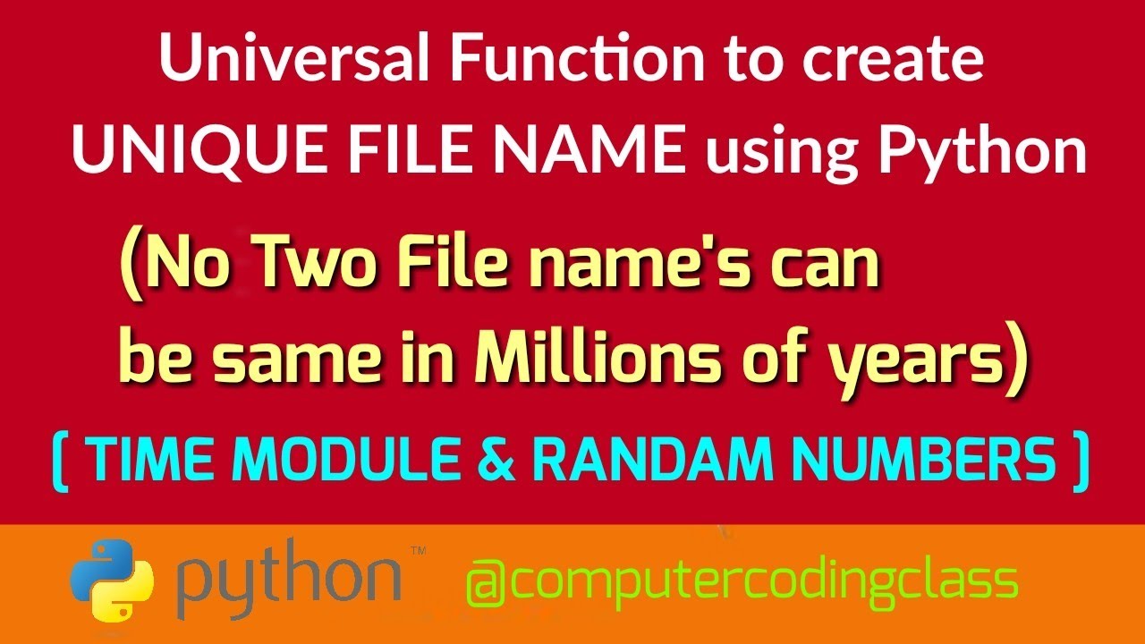 How to Create Unique File Name using Python | Python Automation | Windows File System Automation