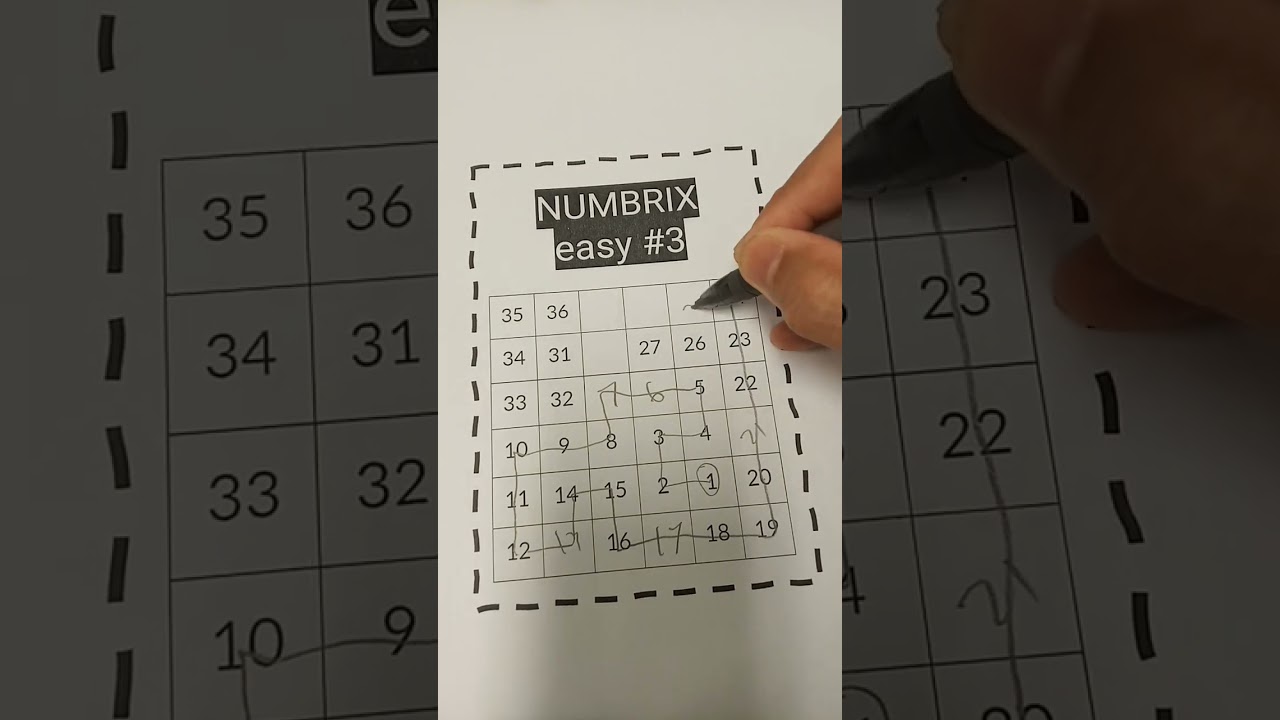 PUZZLE ... Done Easy Level Numbrix Puzzle 🤗