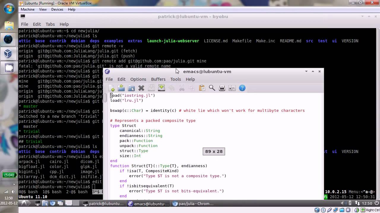 Setting up git for julia development