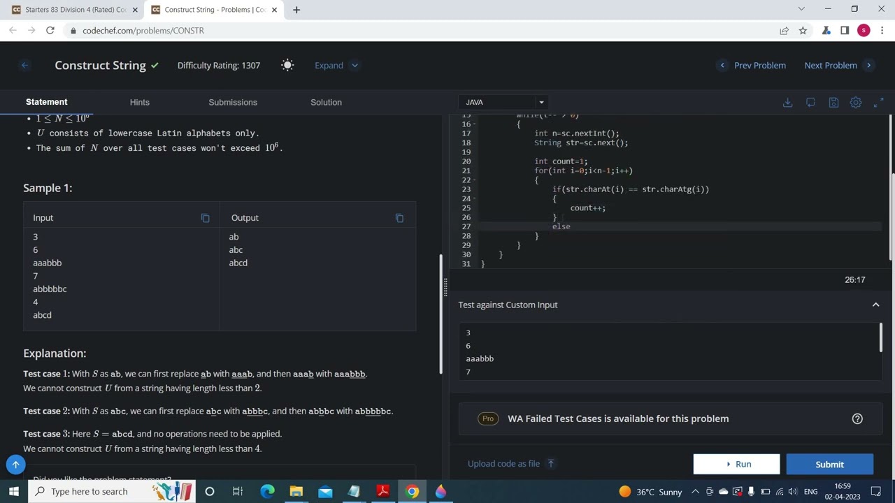 Construct String | CodeChef | Starters 83 | Explanation | Solution