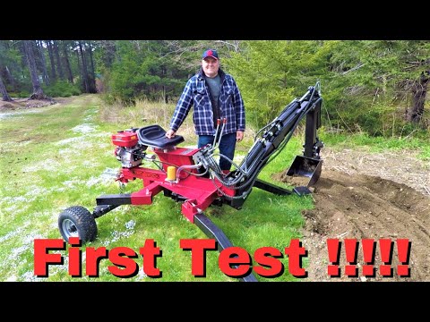 My Red Rock/ Trencherman Mini Towable Backhoe from Princess Auto FIRST TEST !!!!