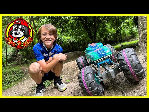 RC Monster Trucks 🚴♂️ Dirt Bike Park JUMP COURSE (XL MEGA-WREX, Grave Digger Trax, Megalodon Storm)