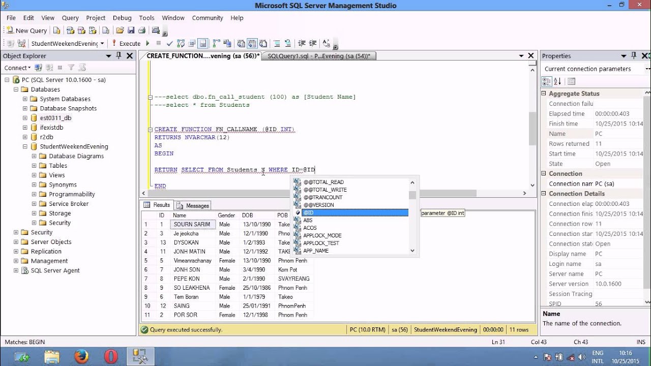 HOW TO CREATE FUNCTION IN SQL SERVER
