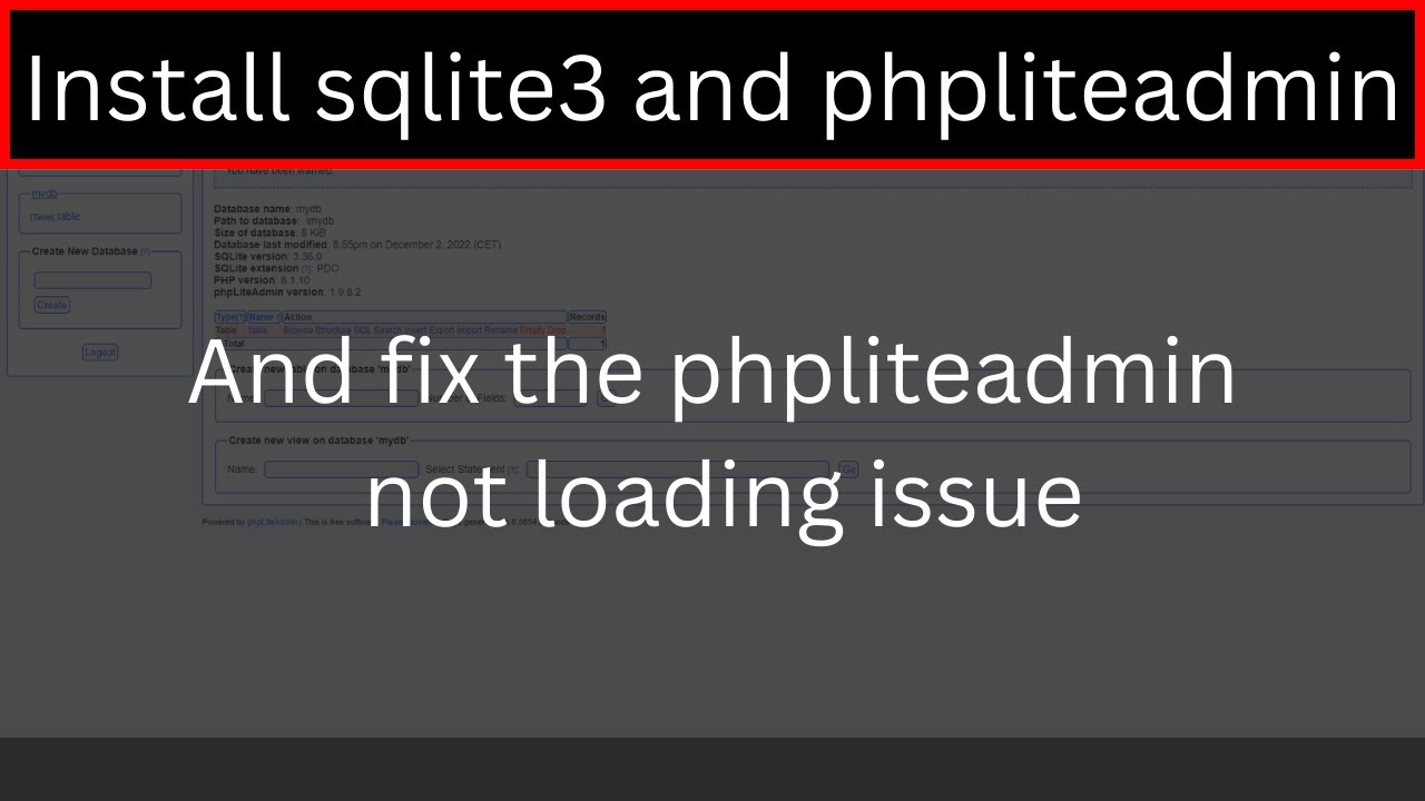 Sqlite3 and phpliteadmin install #sqlite3 #phpliteadmin #install