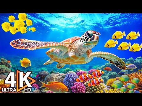 Under The Sea 4K - Beautiful Coral Reefs, Sea Animals & Relaxing Music #1