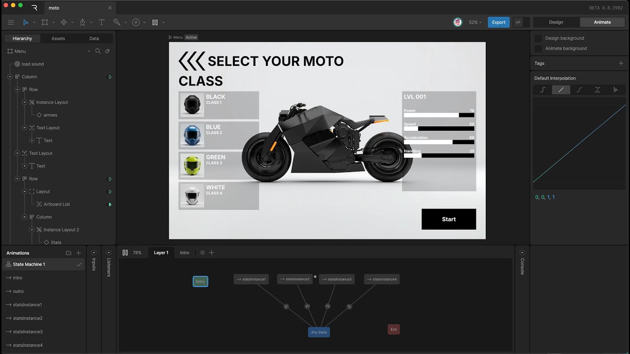 Rive Quick Start Tutorial - Interactive Menu
