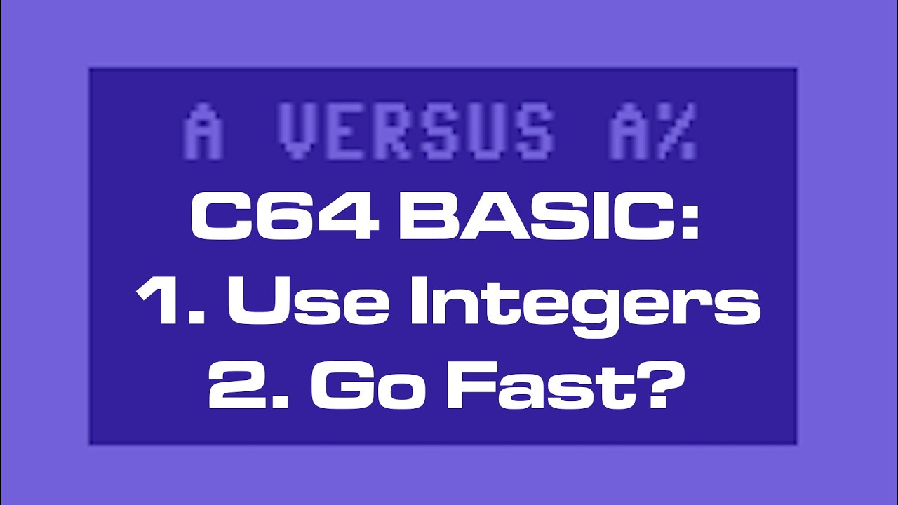 Optimizing With Integers in Commodore 64 BASIC?