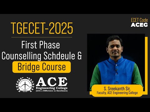 TGECET-2025 Counseling Schedule and Bridge Course | ACE engineering College | ECET Code: ACEG