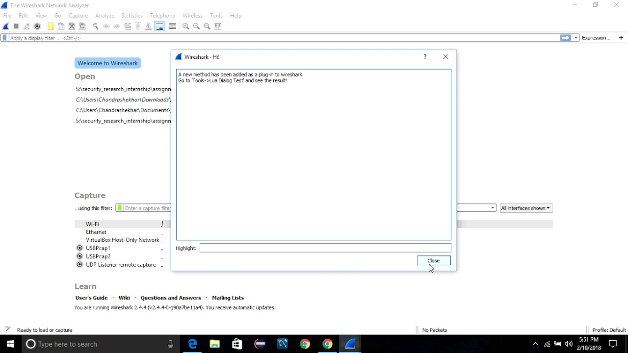 demo video of lua plugin to show GUI supports of wireshark