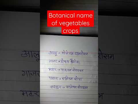 Botanical name of vegetables crops