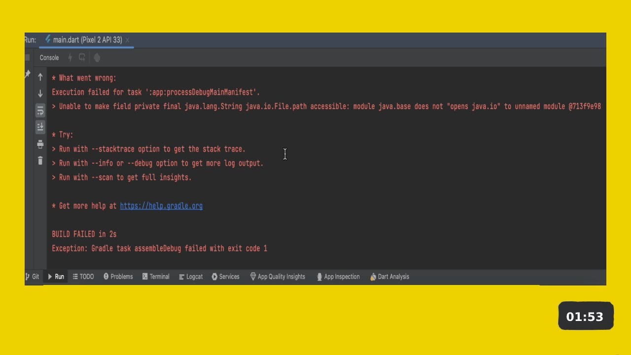 Fix Flutter Android Error Unable to Make Field Private Final java.lang.String java.io.File.path