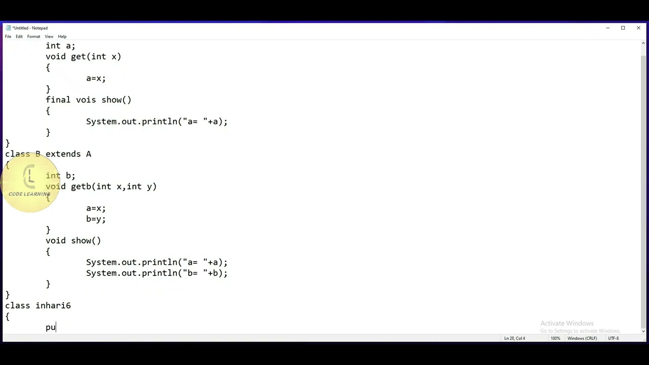 Java | Inheritance 'final methods' | CodeLearning