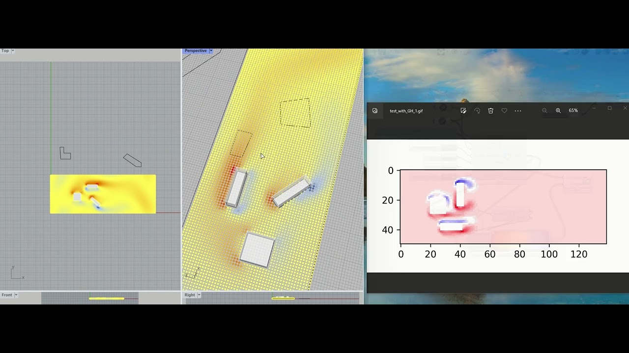 Fast CFD in Rhino3D Grasshopper3D + GhPython + Lattice Boltzmann Method
