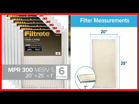 Filtrete 20x25x1, AC Furnace Air Filter, MPR 300, Clean Living Basic Dust, 6-Pack (exact dimensions
