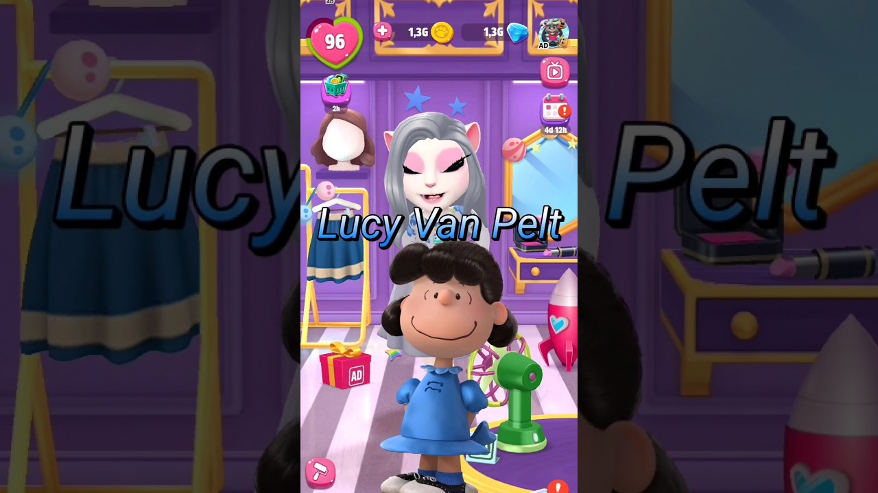 Lucy Van Pelt Makeover | My Talking Angela2. #mytalkingangela2 #shortvideo #cosplay #makeover