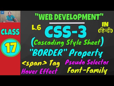 Learn CSS BORDER Hover Effect Font Styling Pseudo Selector SPAN Tag || Web Development Classes ...