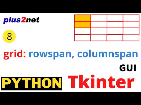 Tkinter window grid layout using rowspan and columnspan to manage multiple rows and columns