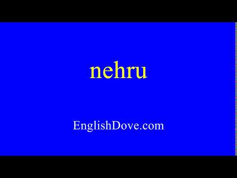 How to pronounce nehru in American English.