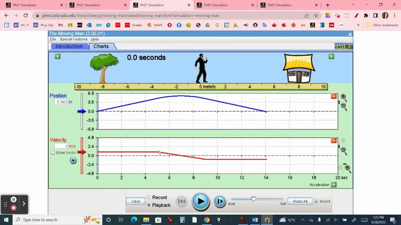 Physics 1100 Lab 1 Graph Using PHET Moving Man FULL
