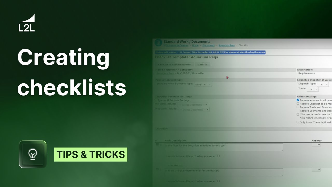 Creating Checklists - Tips & Tricks