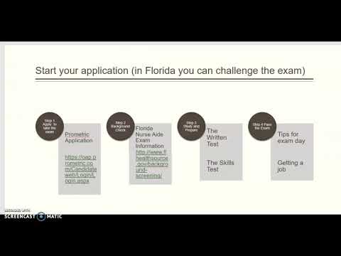 CNA Video 1 - Getting You CNA license in Florida