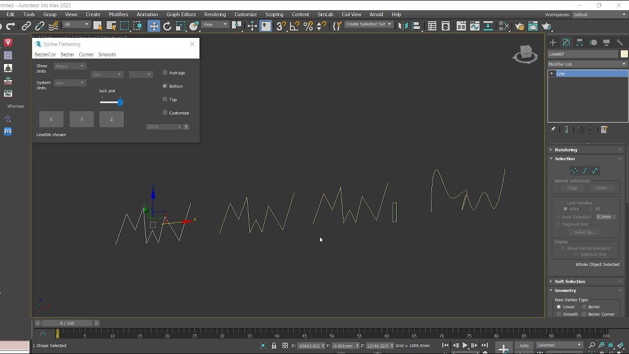 Script Spline Flattening for 3ds max