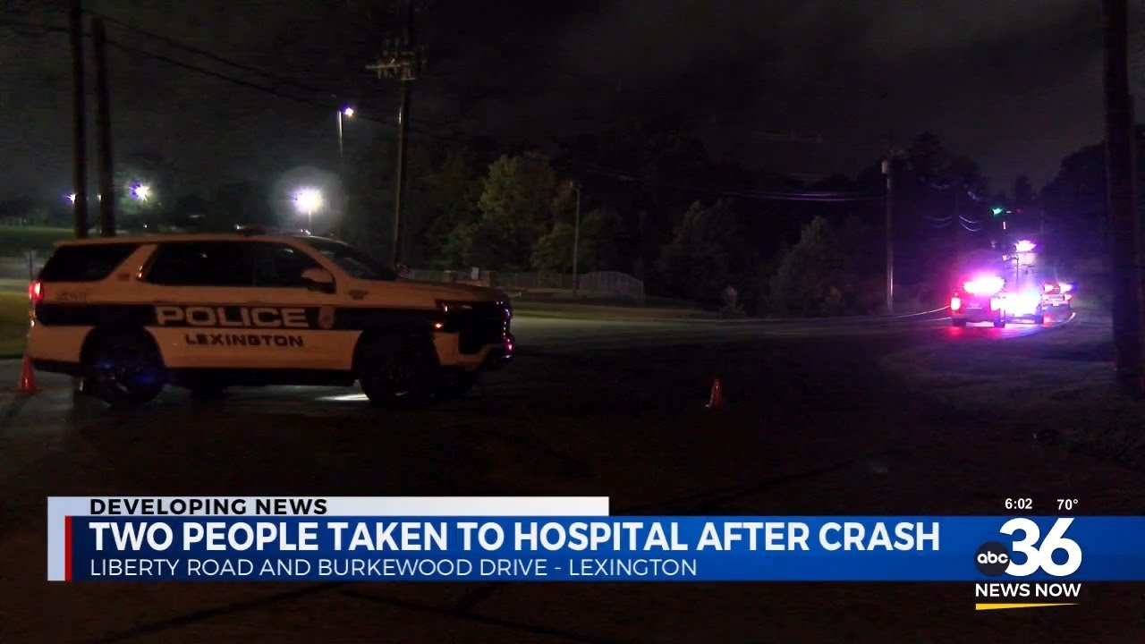 Two people taken to the hospital after crash in Lexington