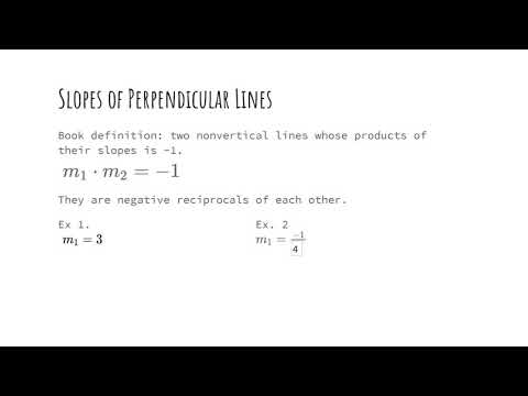 Perpendicular Slope Definition and Example