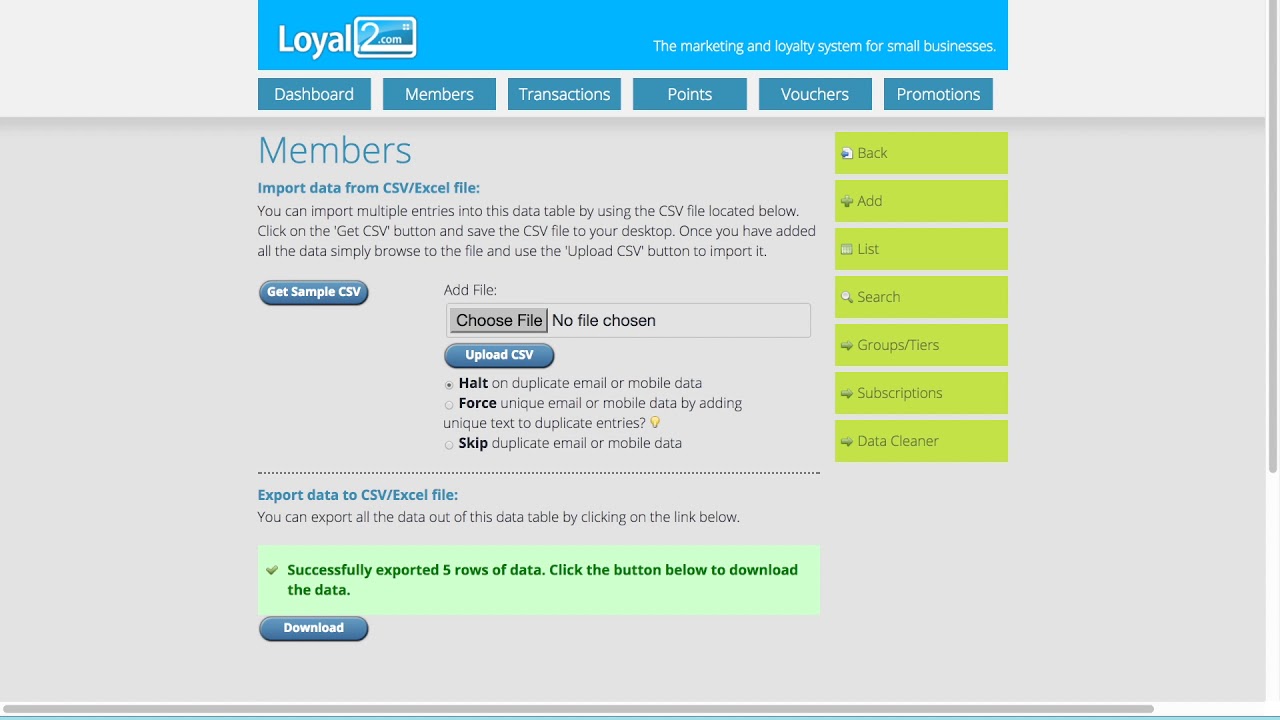 Importing your members.