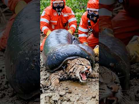 Lynx caught off guard by giant snail — rescue in action #animalrescue #wildlife