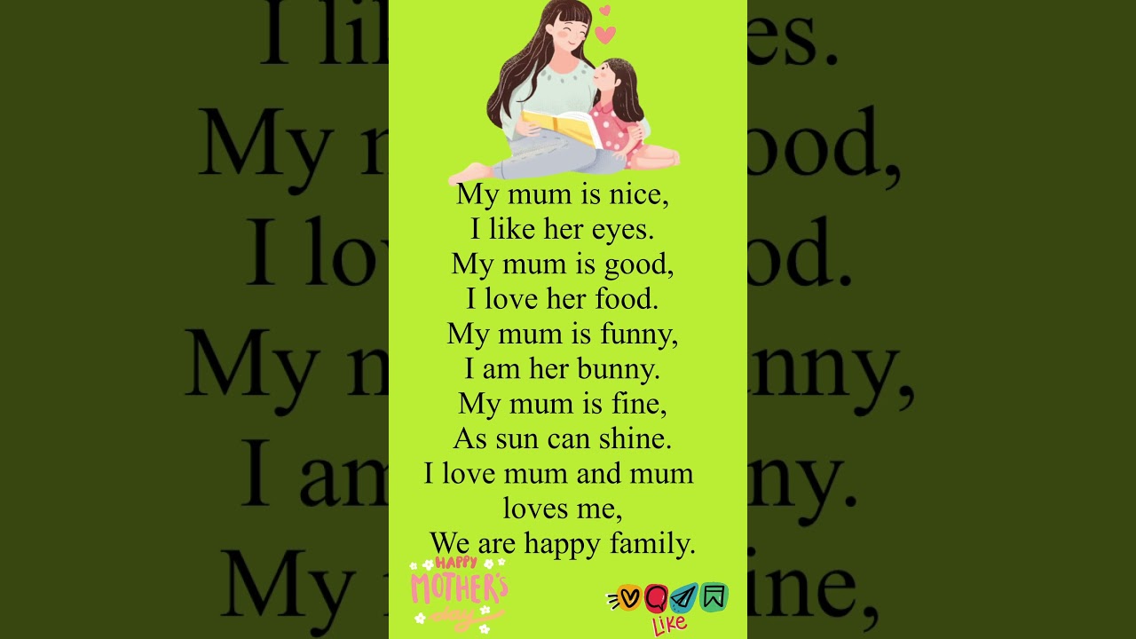 My Mum- English Poem # Mother’s Day