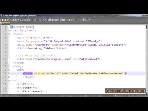Bootstrap Tables - Access 2 Learn