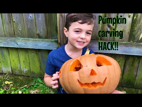 Pumpkin carving hacks for kids!! Halloween! Easy, simple & FUN!!