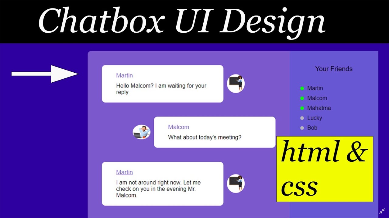 Chatbox UI Design in HTML | CSS