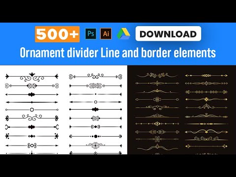 Ornament divider Line and Vintage border elements Photoshop illustator mega collection Free Download