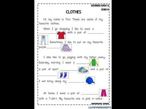 Year 2 Materials Worksheet