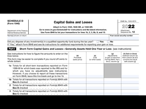 IRS Schedule D Walkthrough (Capital Gains and Losses)