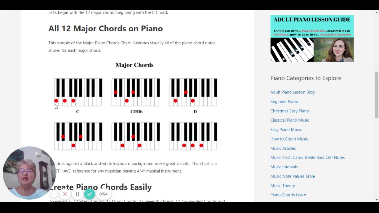 Piano Chords Chart Tutorial for Beginners Free Pdf