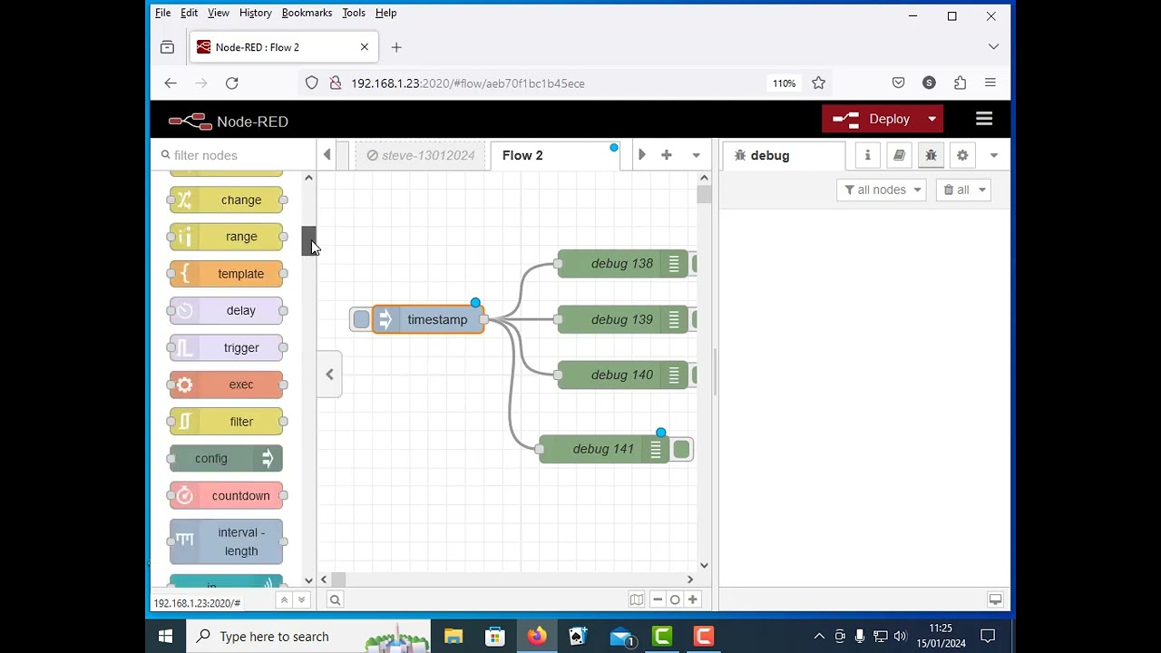 Using the Node-Red Junction Node