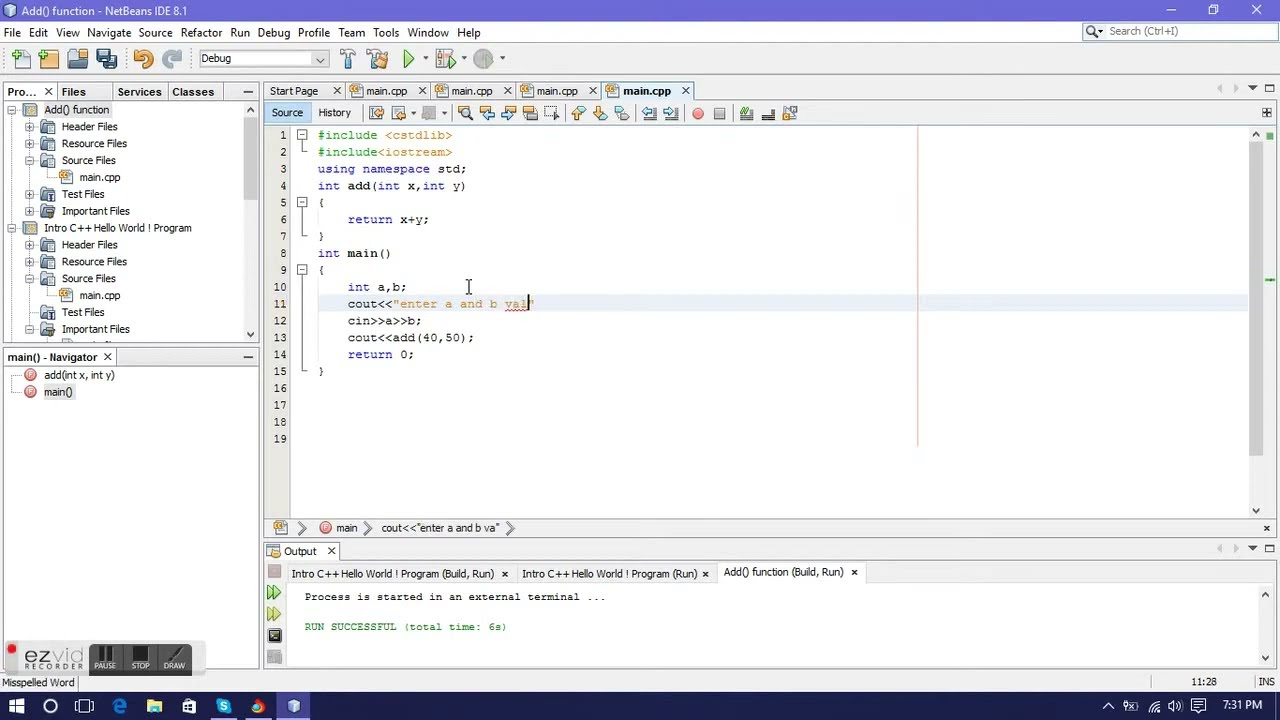 Add() function with user defined parameters