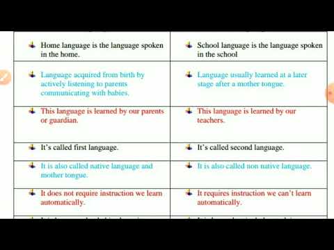 Home Language and School Language