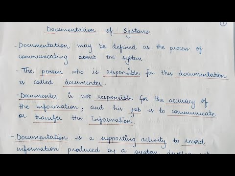 Documentation of Information System in System Analysis and Design