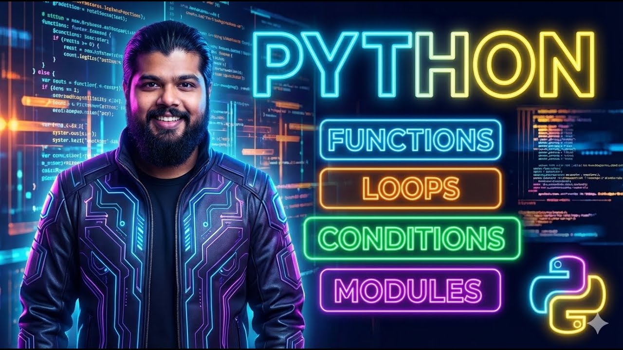 Python Functions, Loops, Conditions and Modules Explained | Lecture 46